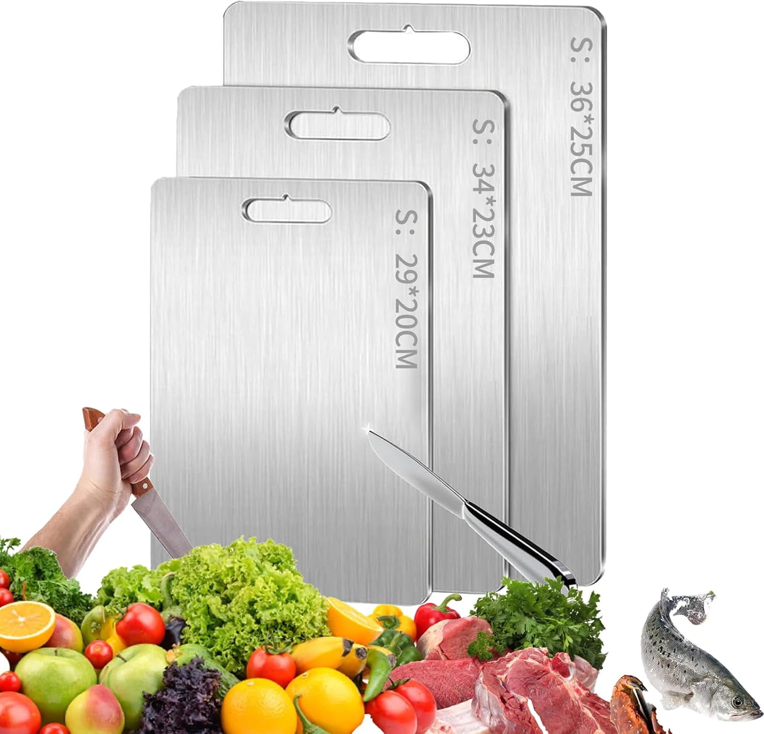 Katuchef Titanium Cutting Board,100% Pure Titanium Cutting Boards for ...