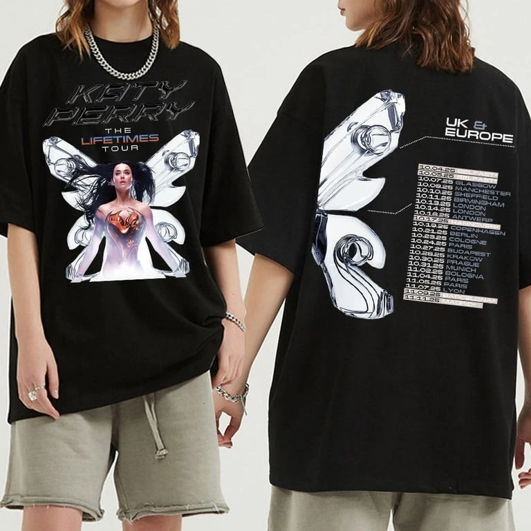 Katy Perry 2025 Tour T-Shirt UK Europe Cotton Vintage Tee - Walmart.com