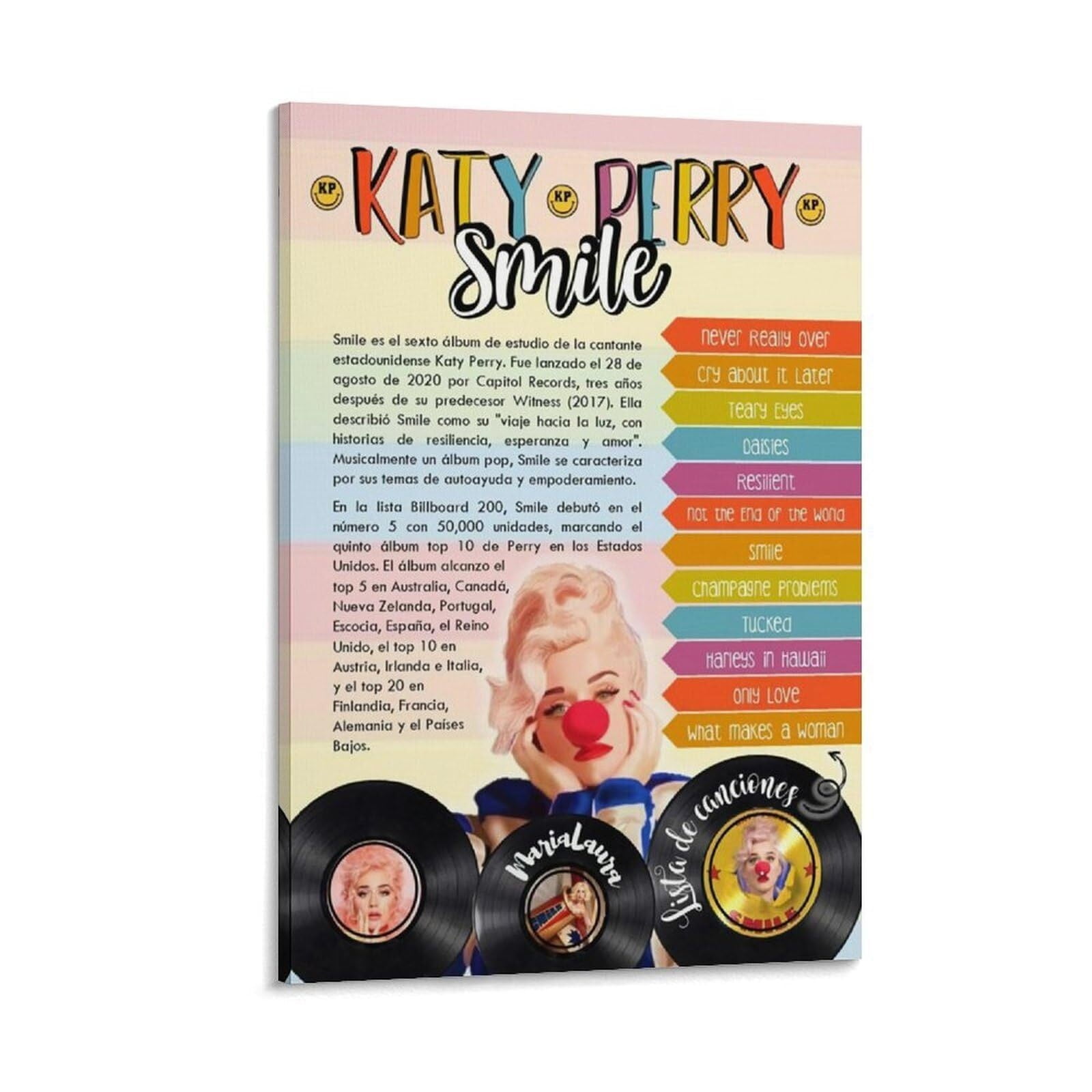 Katy Perry Smile Music Album Cover Canvas Poster Bedroom Decoration ...
