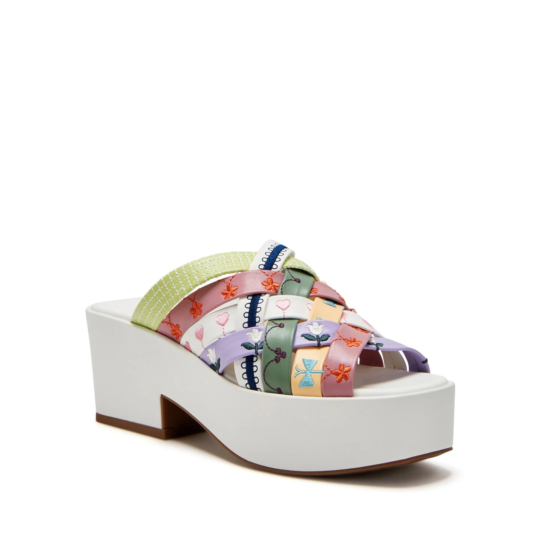 Katy Perry The Busy Bee Criss Cross Slide Heeled Sandal (6M, Embroidery ...