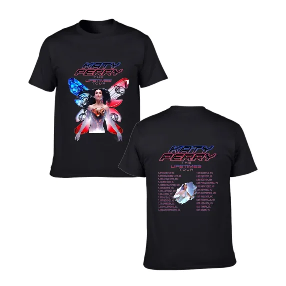 Katy! Perry! The Lifetimes Tour 2025 Merch Tee with Date & City for ...
