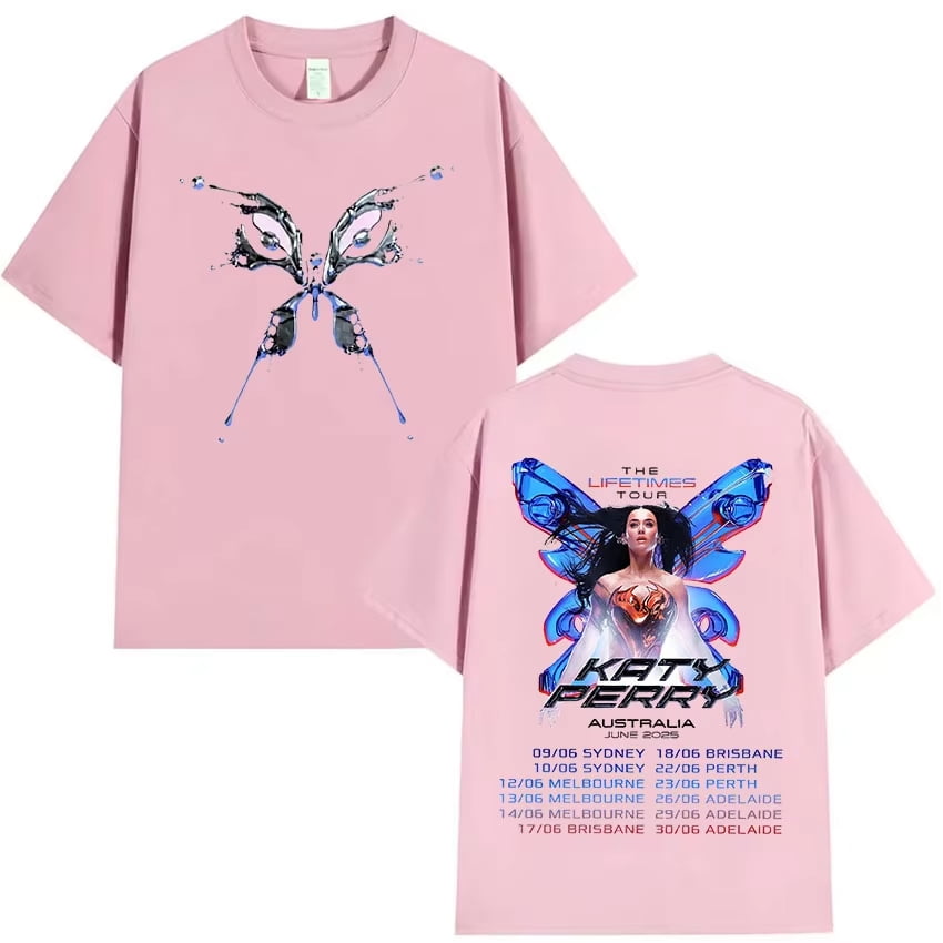 Katy Perry The Lifetimes Tour 2025 T-Shirt Unisex Short Sleeve Round ...