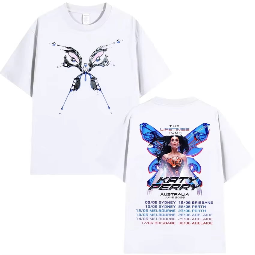 Katy Perry The Lifetimes Tour 2025 T-Shirt Unisex Short Sleeve Round ...