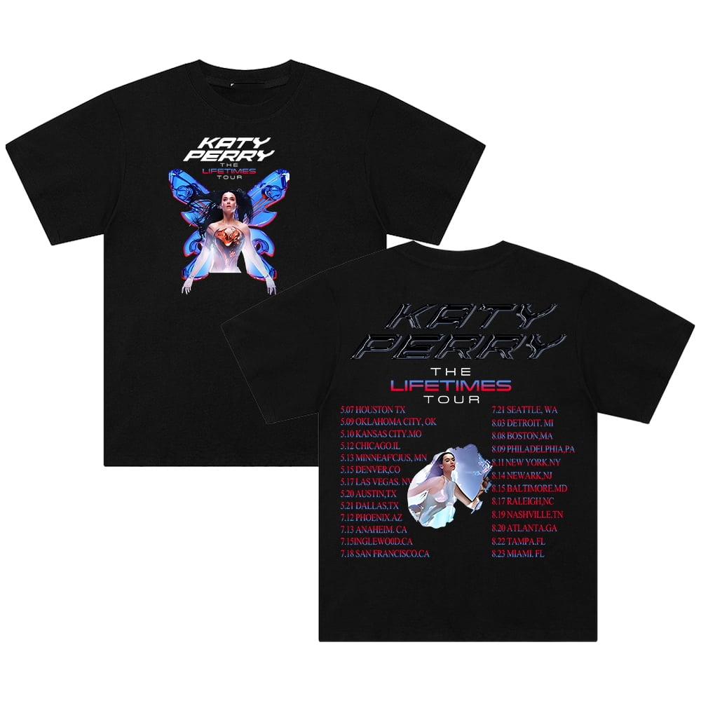Katy Perry The Lifetimes Tour 2025 T-shirt Crewneck Short Sleeve Cotton ...