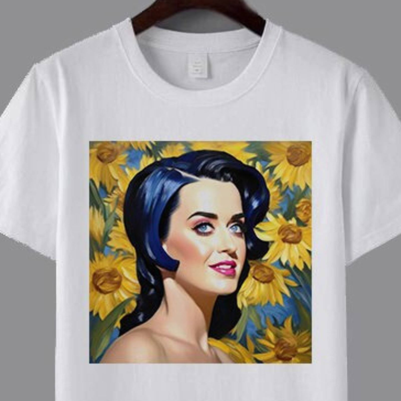Katy Perry Van Gogh background Tshirt 3 , design tshirt , Graphic Tee ...