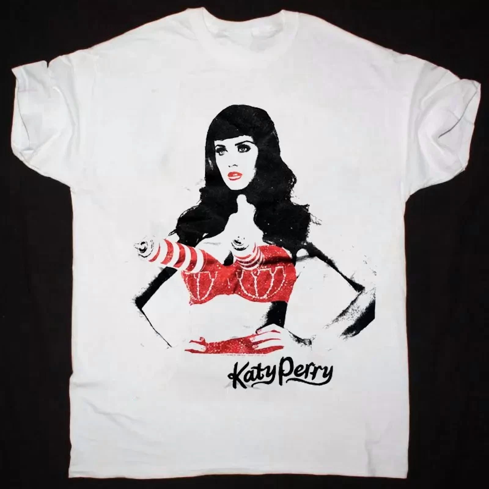 Katy Perry White Cotton Gift For Fan On Tour T Shirt, Katy Perry White ...