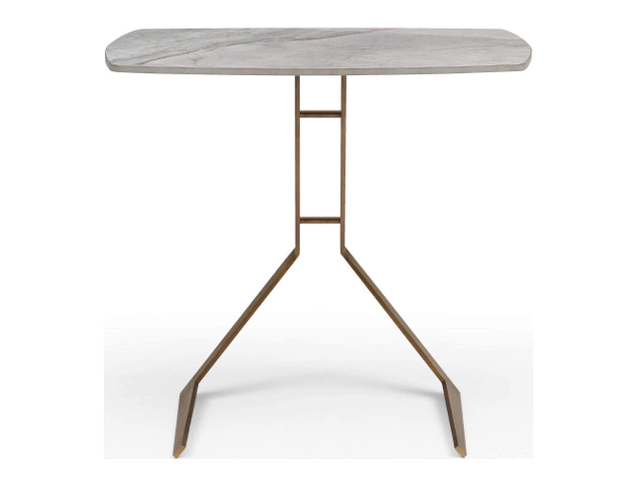 Katy Side Table, 12mm Grey Ceramic Top, Bronze Brushed Metal Base ...