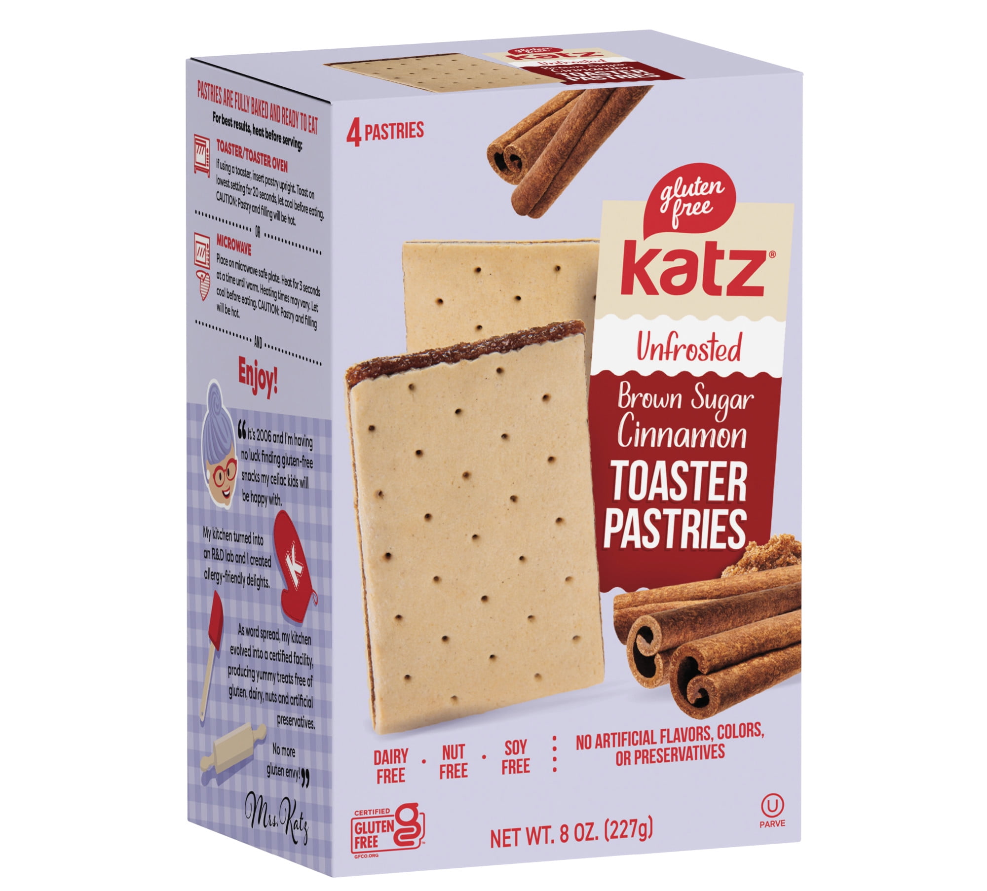 Katz Gluten Free Breakfast Pop Tart - Cinnamon, Dairy, Nut, Soy Free ...