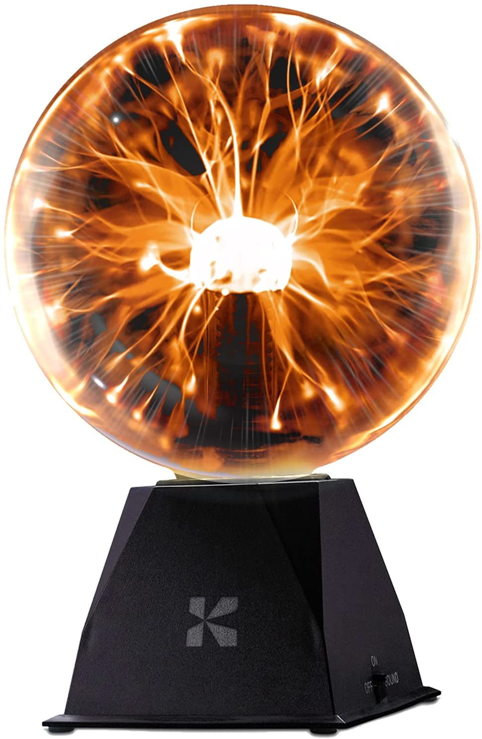 Katzco 7 inch Interactive Orange Plasma Ball - Magic Light, Electricity ...