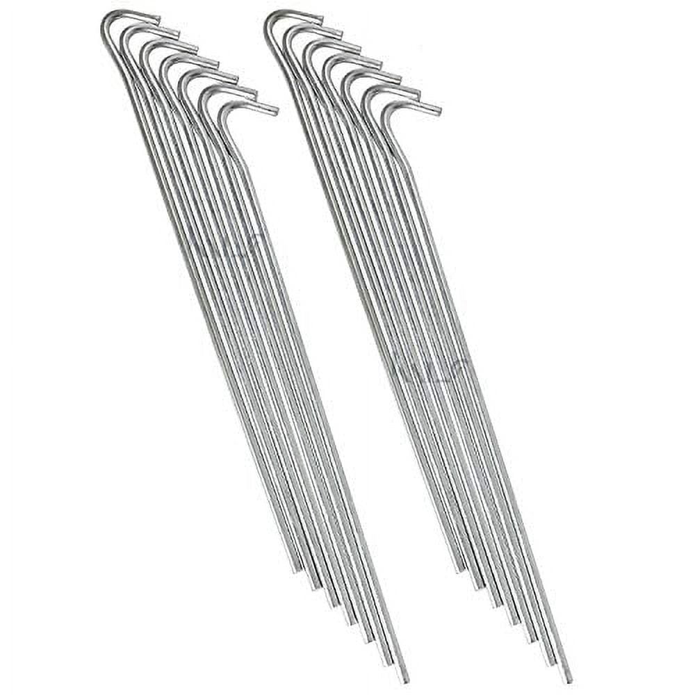 Katzco 9 Inch Tent and Garden Stakes - 10 Piece Galvanized Steel Rust ...