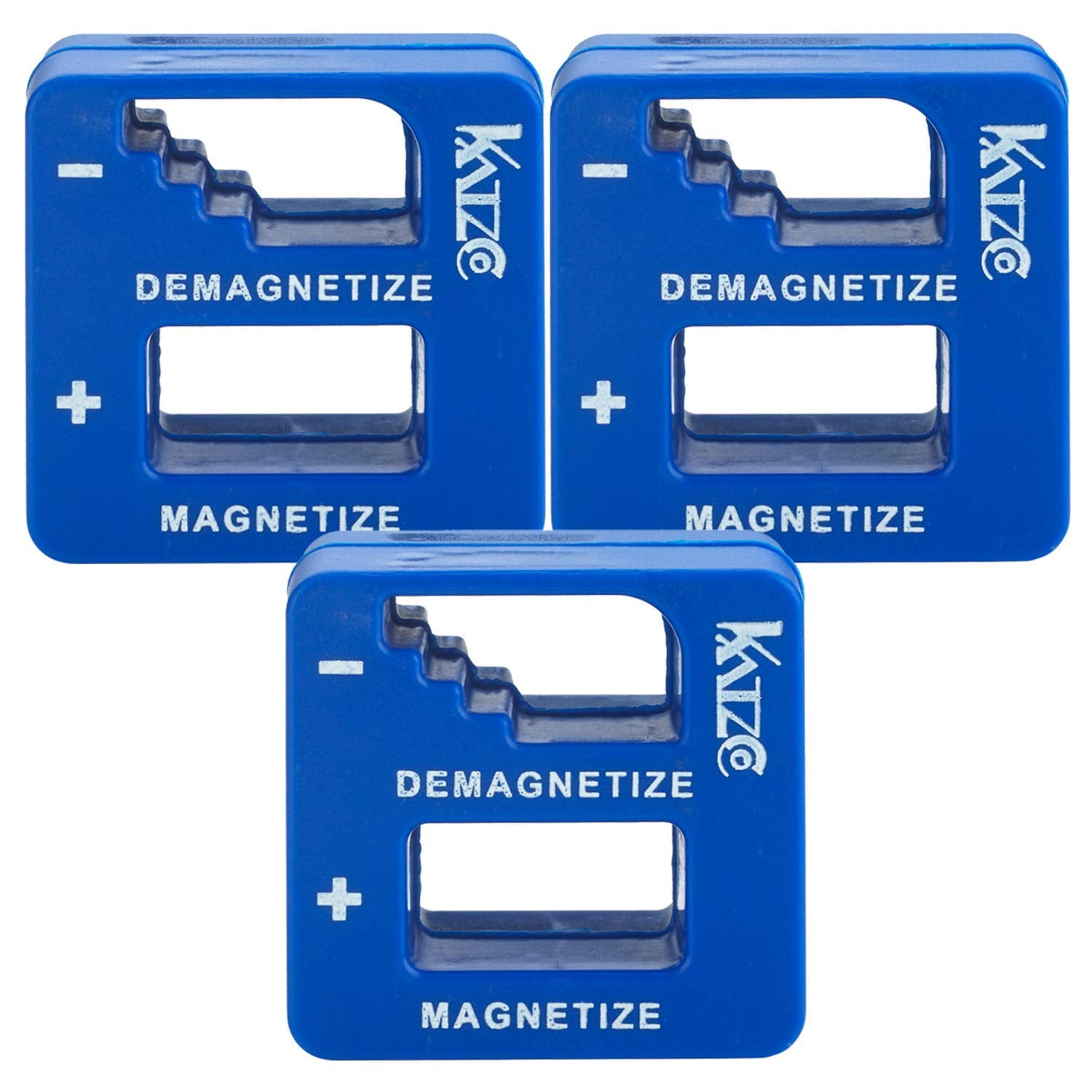 Katzco Blue Precision Magnetizer and Demagnetizer - 3 Pack - for Screwdrivers, Screws, Drill ...