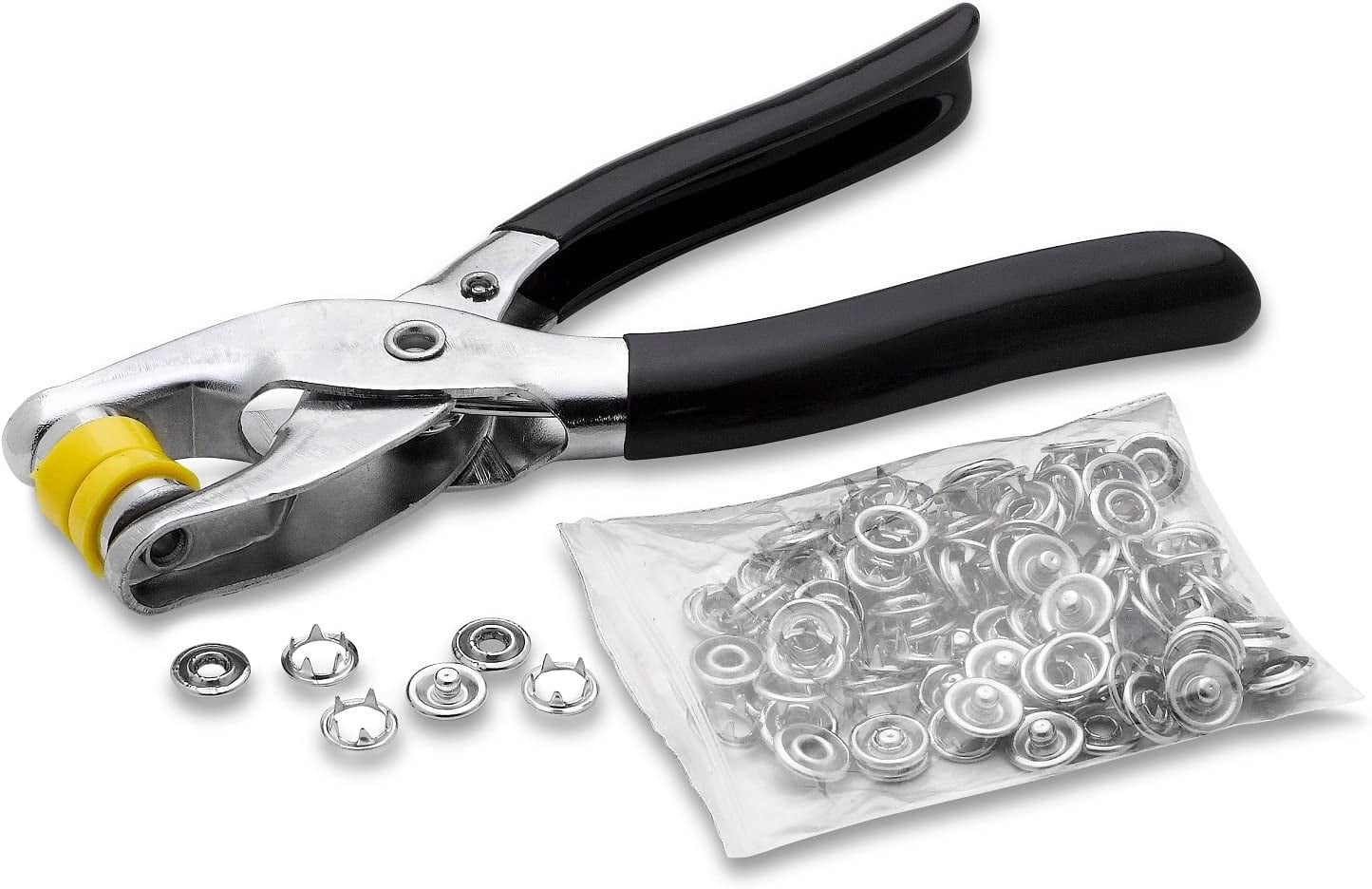 Katzco Snap Fastener Tool - with 108 Pieces for 27 Complete Male and ...