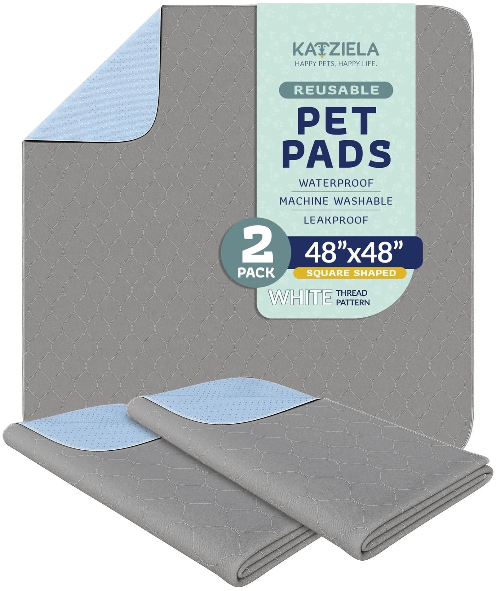 Katziela Washable Pee Pads, Waterproof Reusable Dog Pee Pads for Potty ...