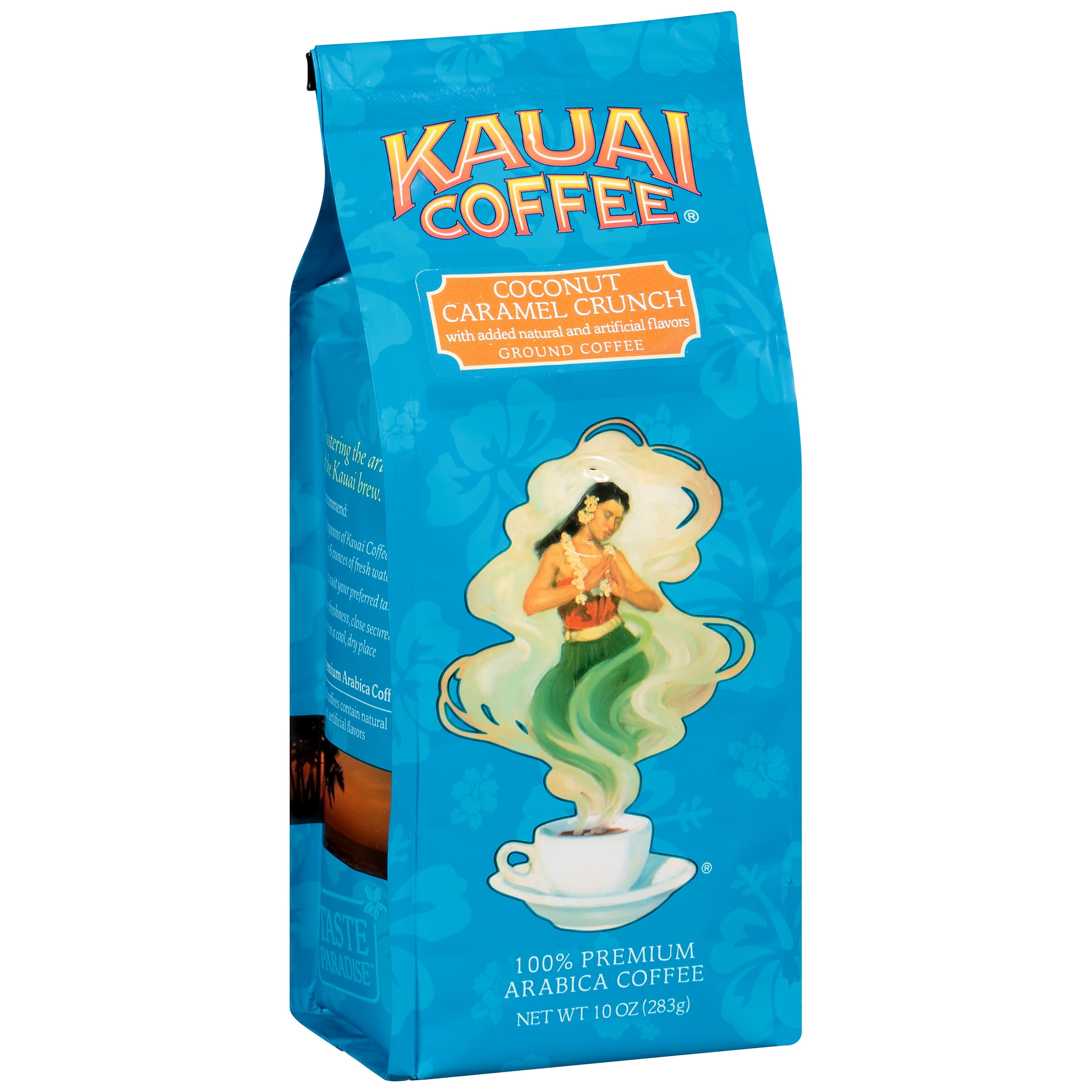 Kauai Ground Coffee, Coconut Caramel Crunch, Medium Roast, 10 oz ...