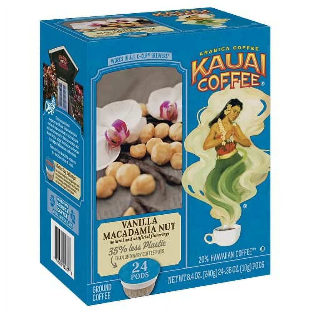 Kauai Coffee Vanilla Macadamia Nut Single Serve Pods, 24 Count ...