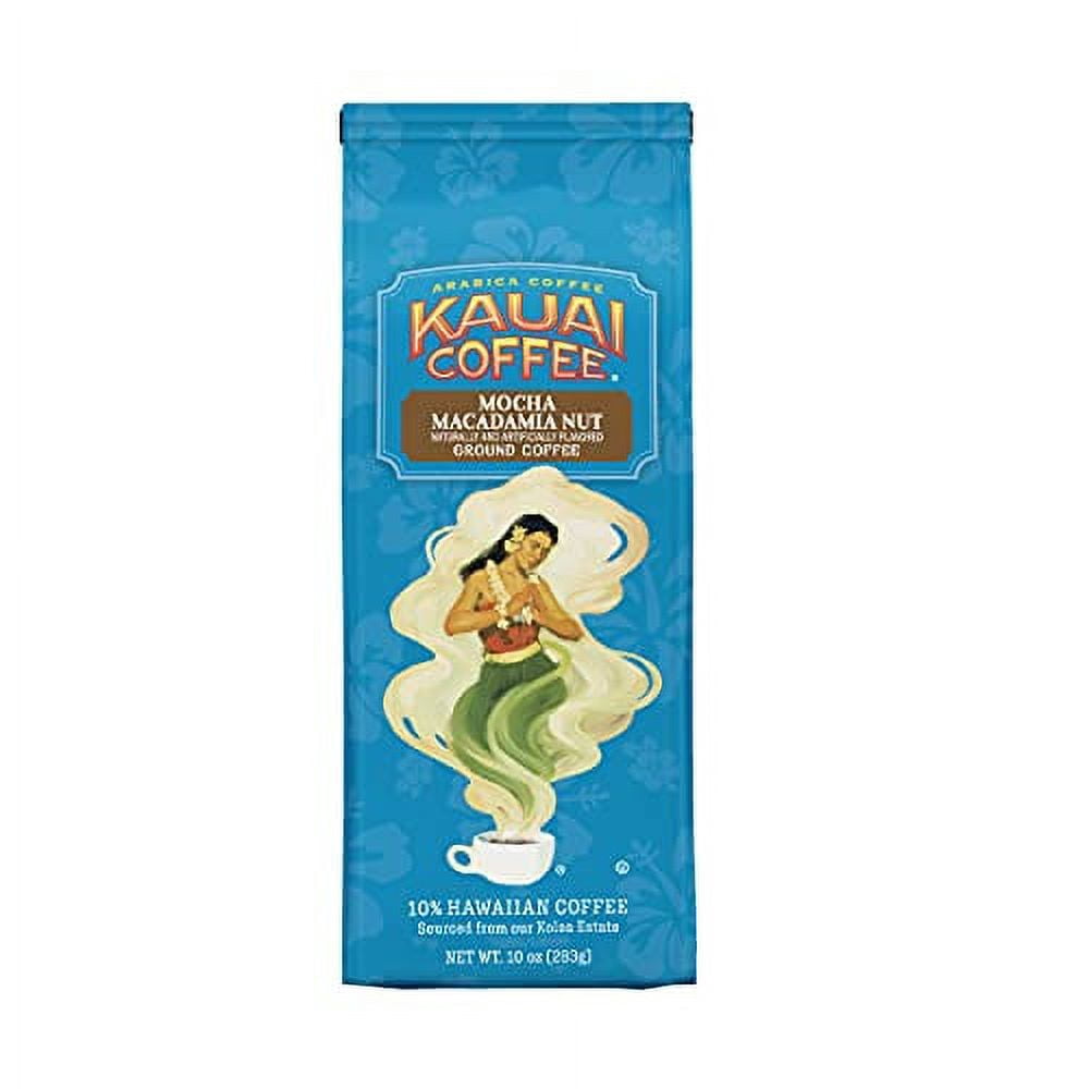 Kauai Hawaiian Ground Coffee, Mocha Macadamia Nut Flavor (10 Ounces ...