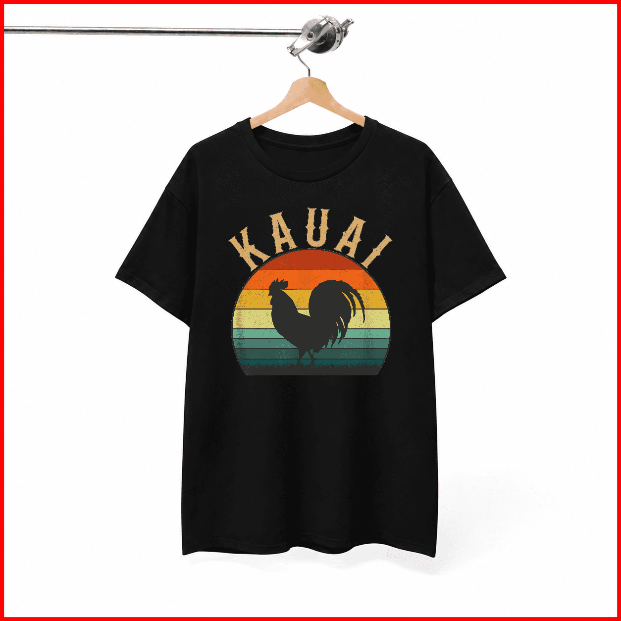 Kauai Rooster Retro Sunset Vintage Hawaii Tropical Graphic Unisex T ...
