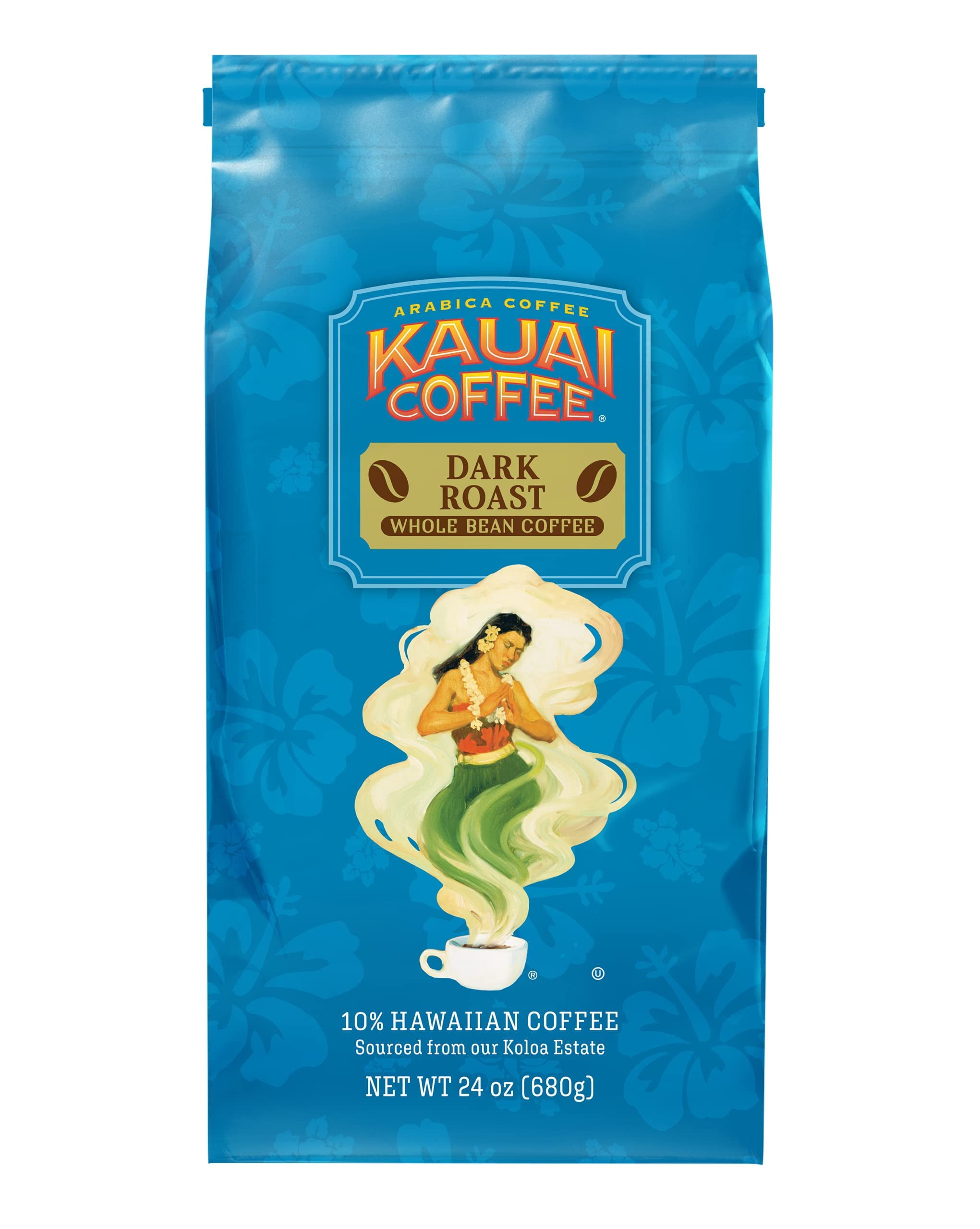 Kauai Whole Bean Coffee, Koloa Estate Dark Roast - Arabica Whole Bean ...