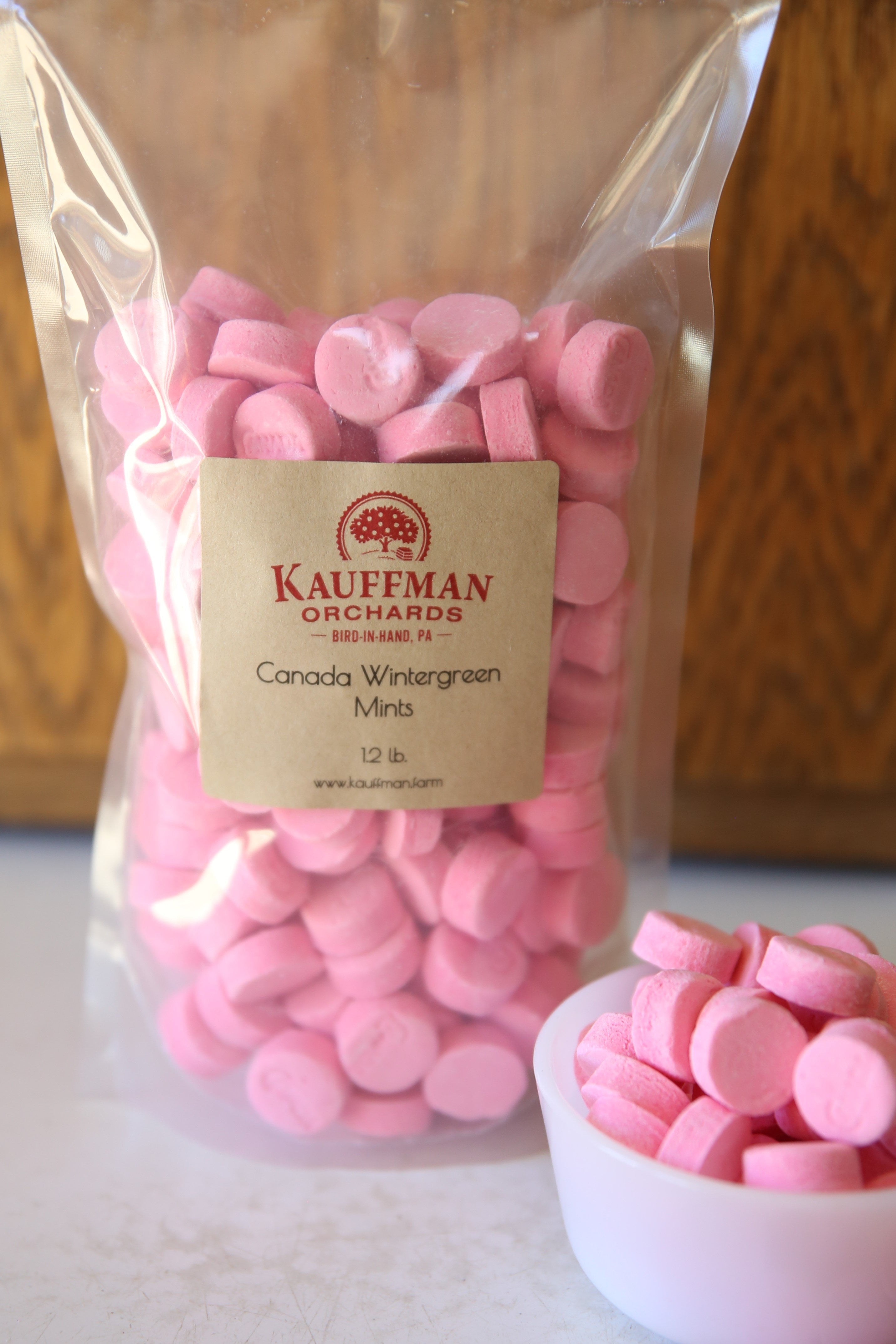 Kauffman Orchards Canada Wintergreen Mints, Pink Candy Lozenges, 1.2 ...