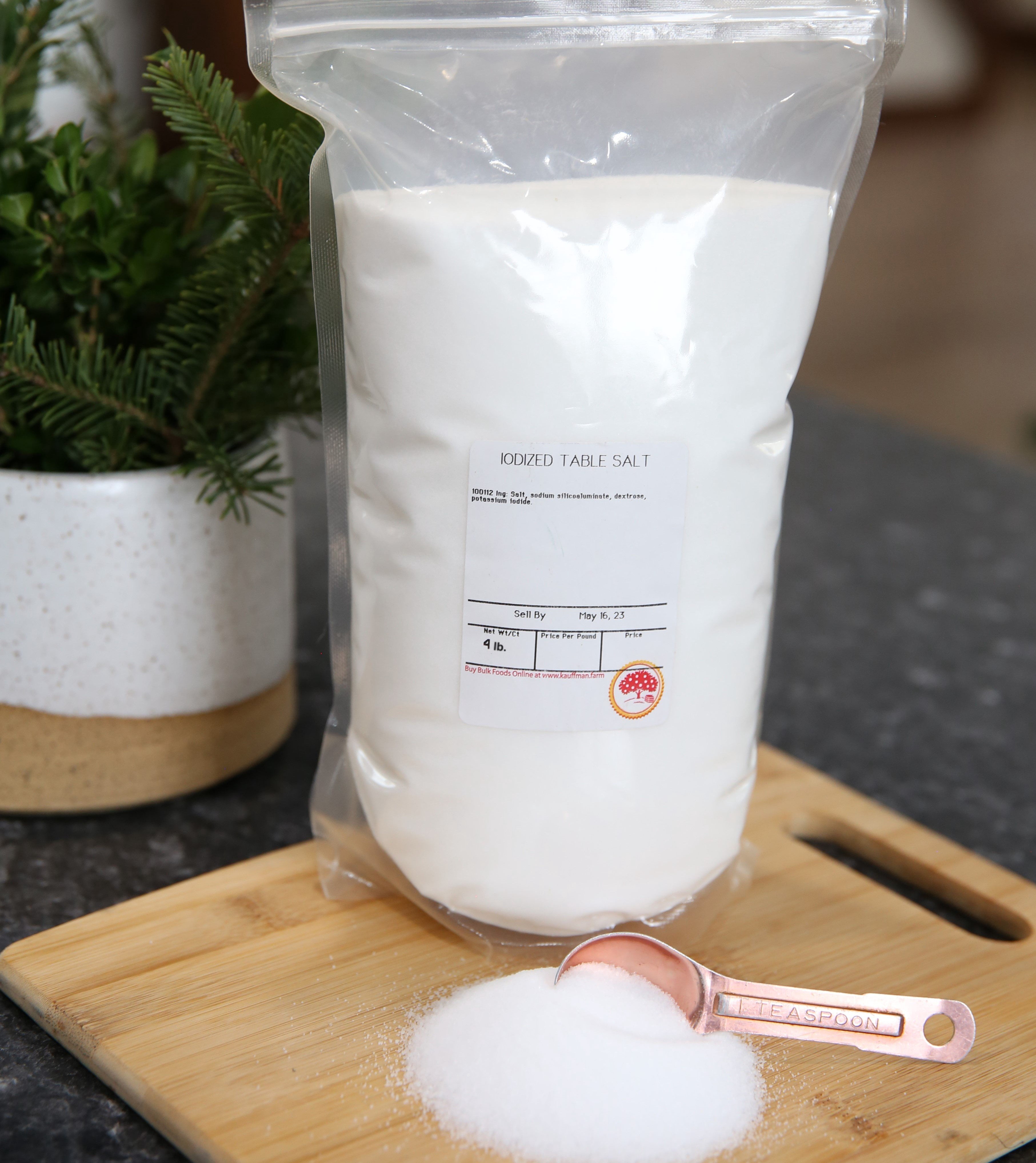 Kauffman Orchards Iodized Table Salt, 4 Pound Bag - Walmart.com