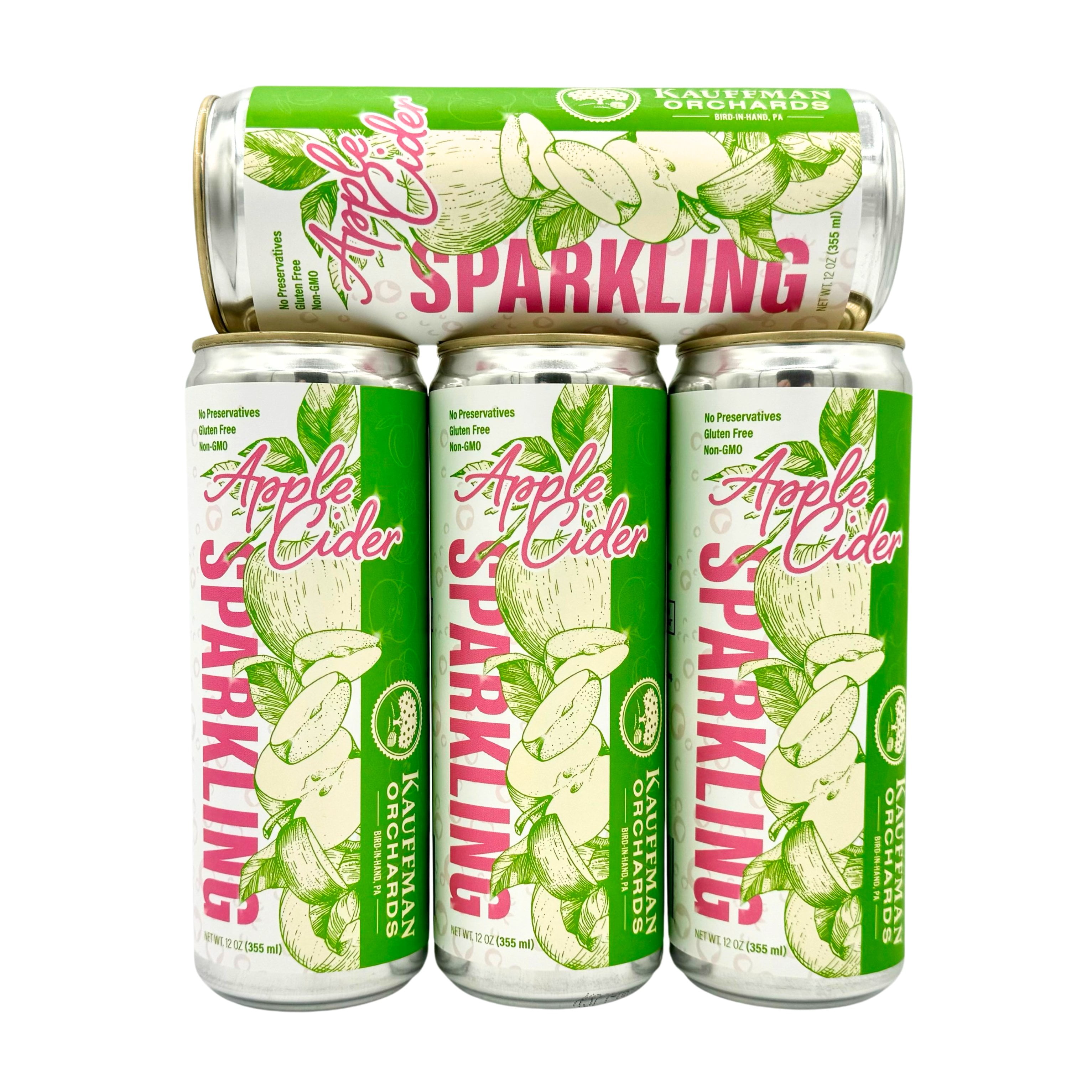 Kauffman Orchards Sparkling Apple Cider, 12 oz. Can Pack of 6 - Walmart ...