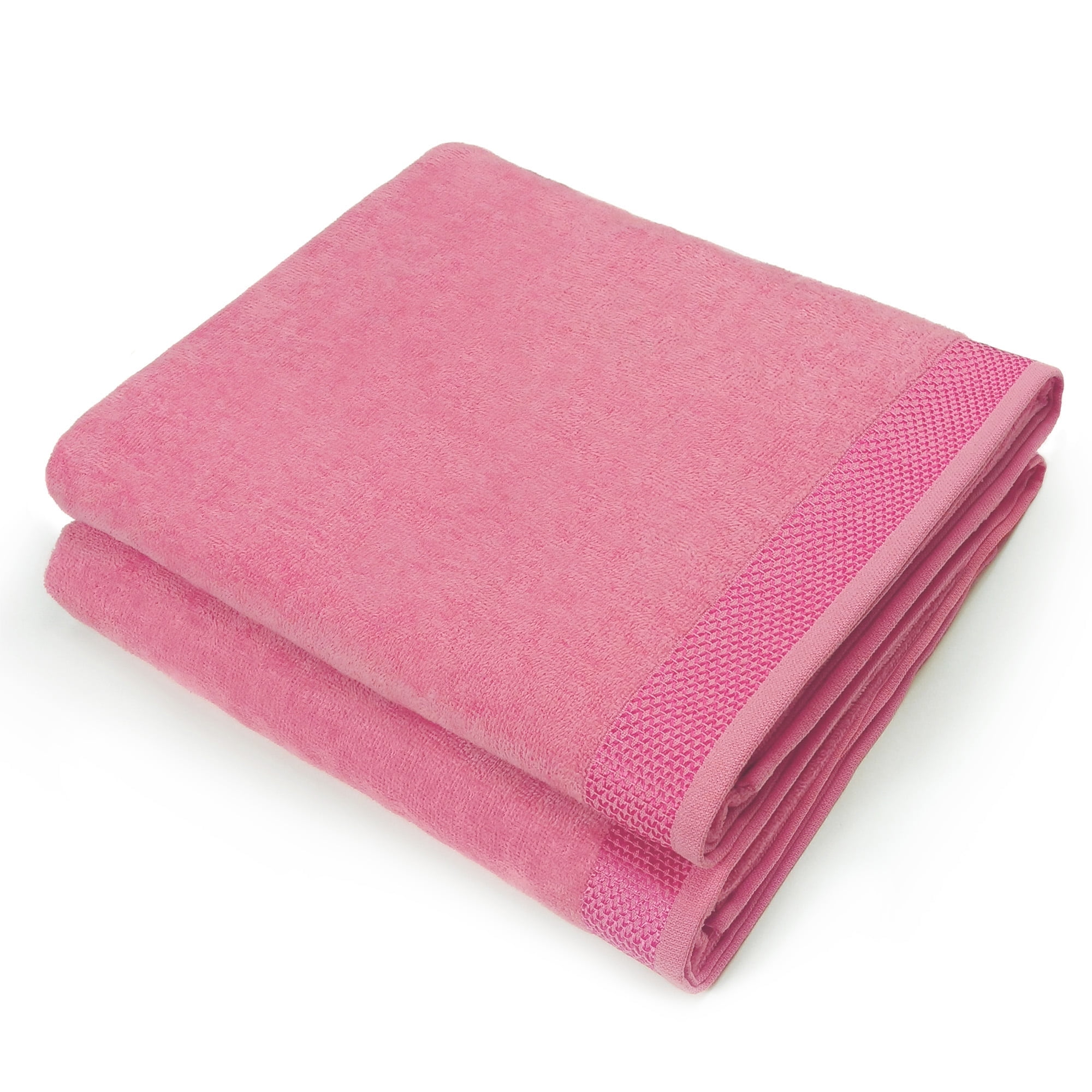 Kaufman - 2 Pack 30"x60" Solid Color Velour Beach Towel, Bath Towel ...