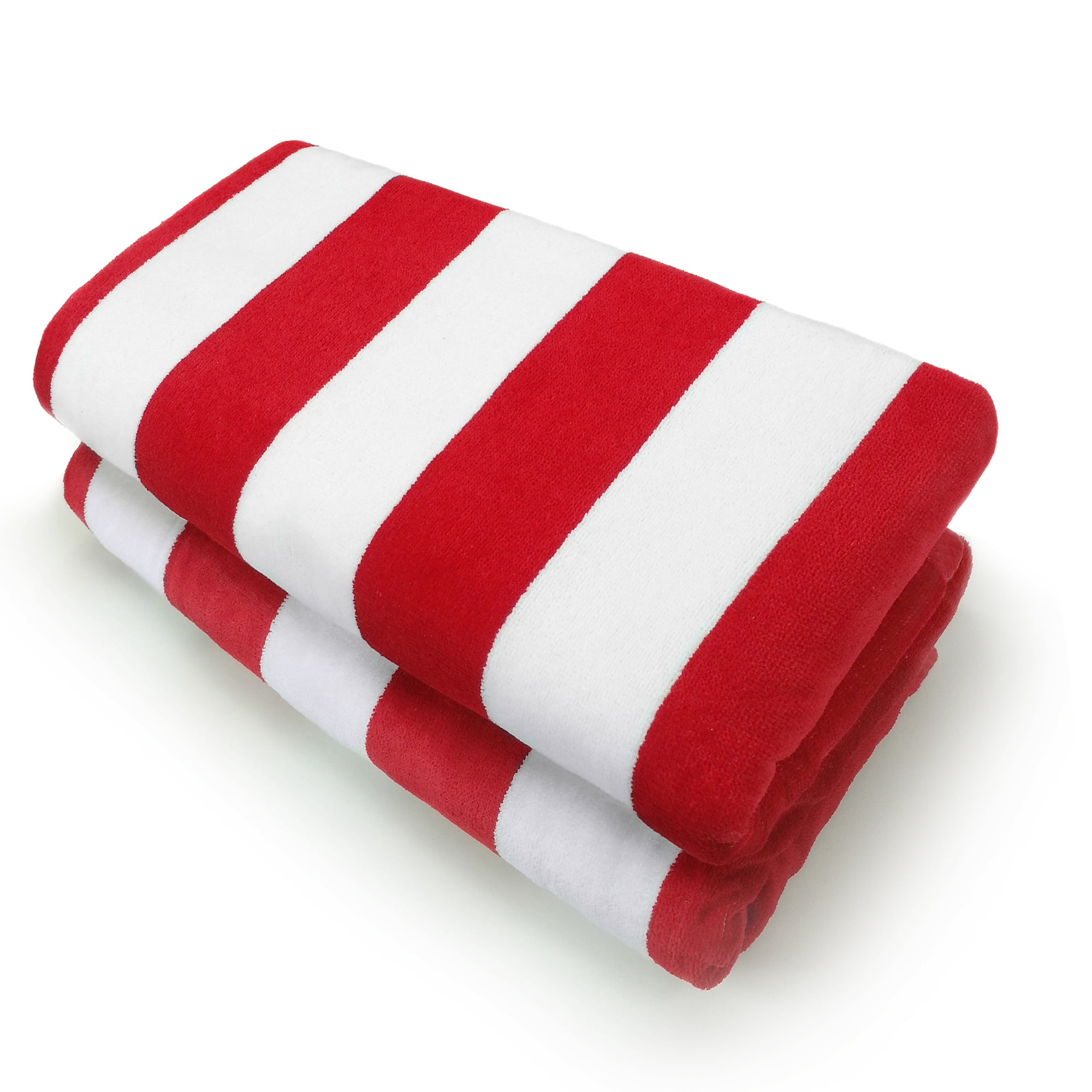 Kaufman 100% U.S.A. Cotton Pool Towels, 32"x62" 2 Pack, Cabana Stripe ...