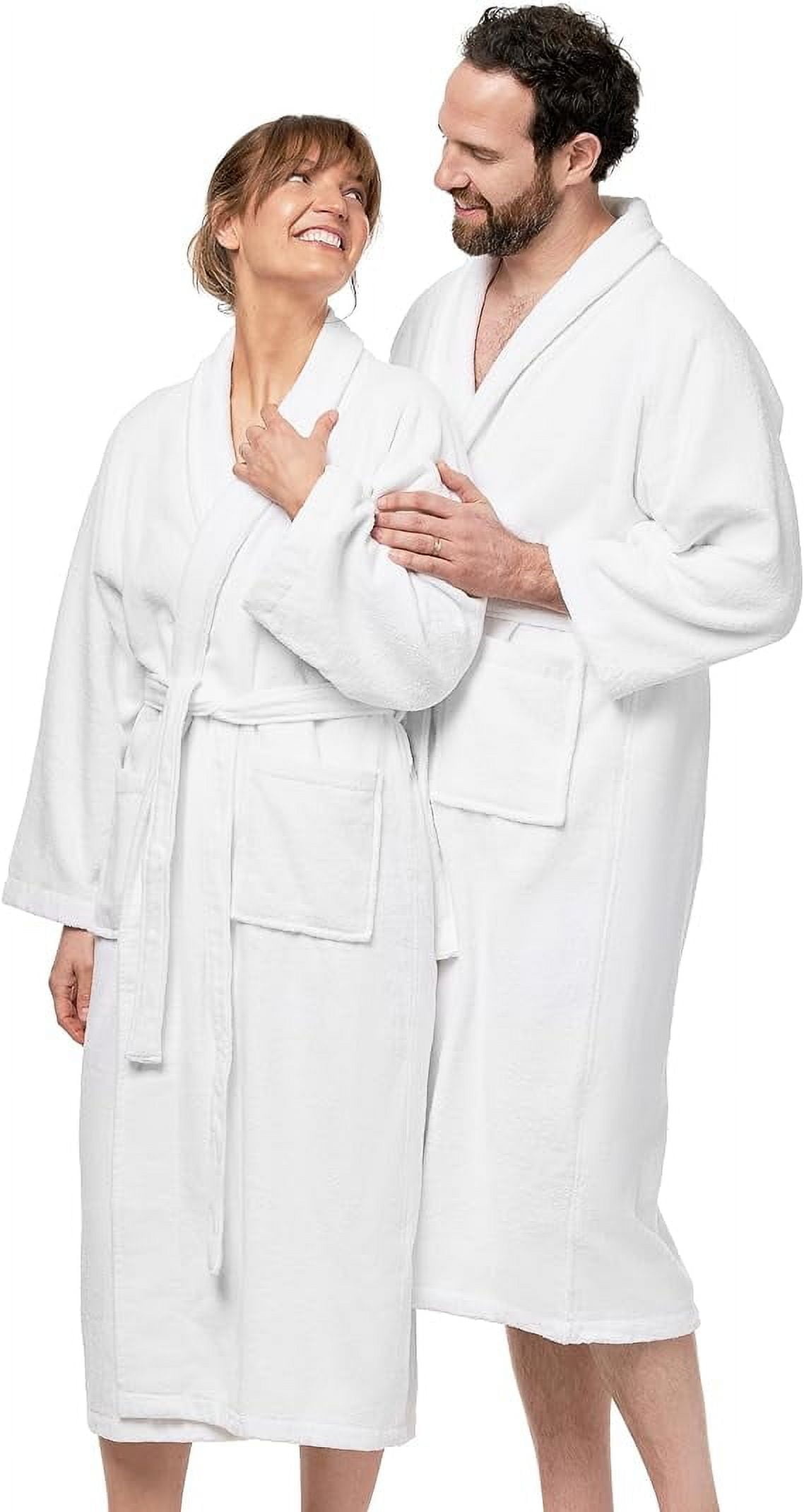 Kaufman Embroidered White Shawl Collar Robe His/Hers -Mr/Mrs -Mom/Dad ...