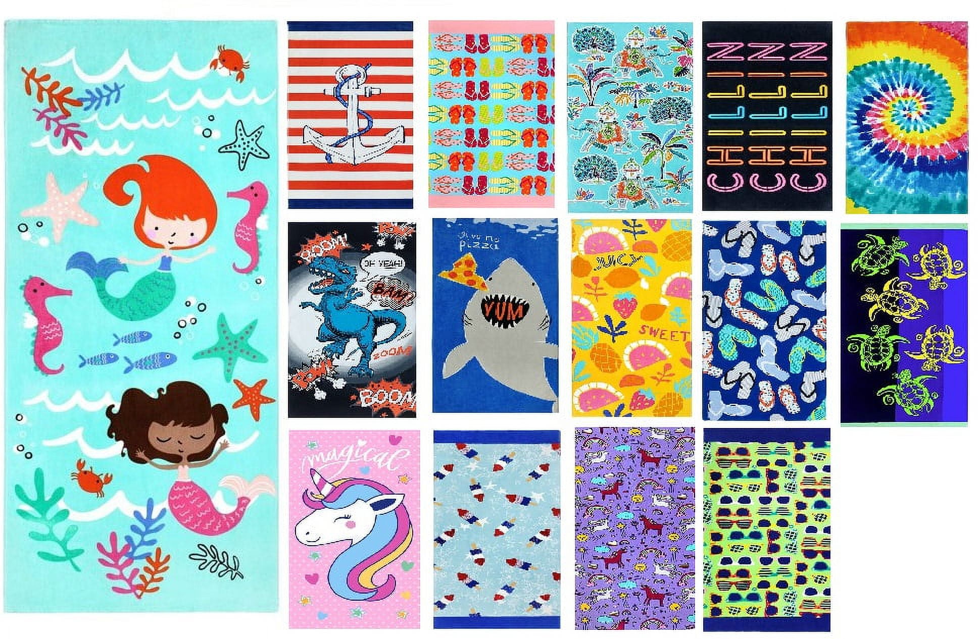 Kaufman- Mermaid Kids Beach, Camp Towel 100% Cotton, 30'' x 60 ...