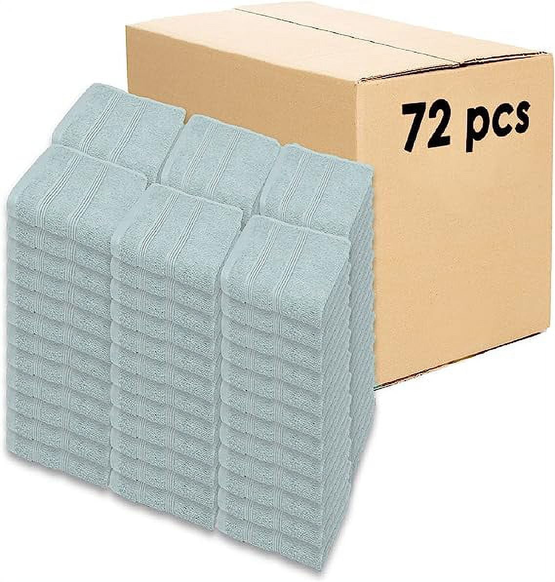 Kaufman - Premium Washcloth Set of 72 (13x13 Inches) 100% Cotton Ring ...