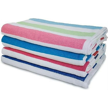 Kaufman - 6 Pack Terry Beach & Pool Towel of Assorted Colors - 30in x ...