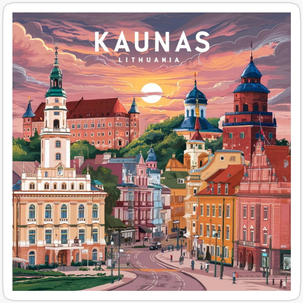 Kaunas,Lithuania Sticker Phone Decal Water Bottle Stickers Car Decals ...