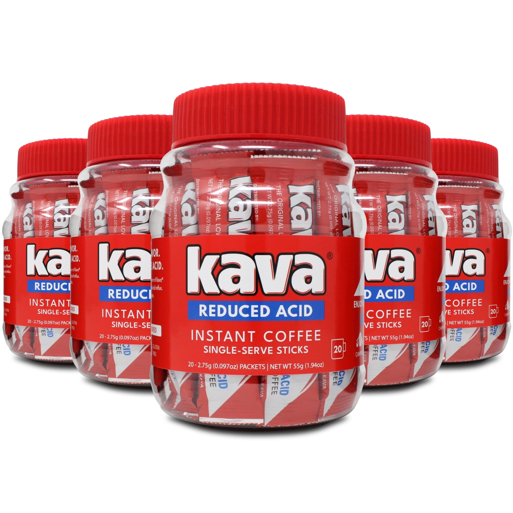 Kava Reduced Acid Instant Coffee, Single Serve Stick Packets, 20 Count ...