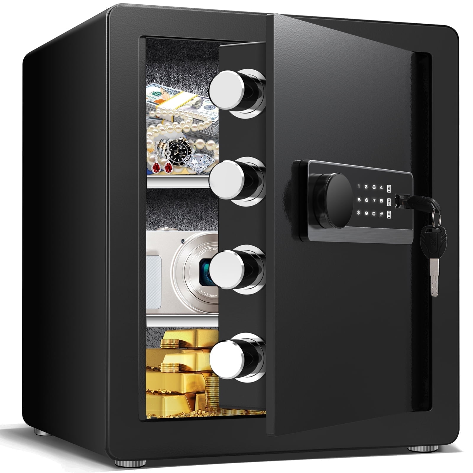 kavey Digital Home Safe 2.0 Cu with Dual Alarm & Removable Shelves ...