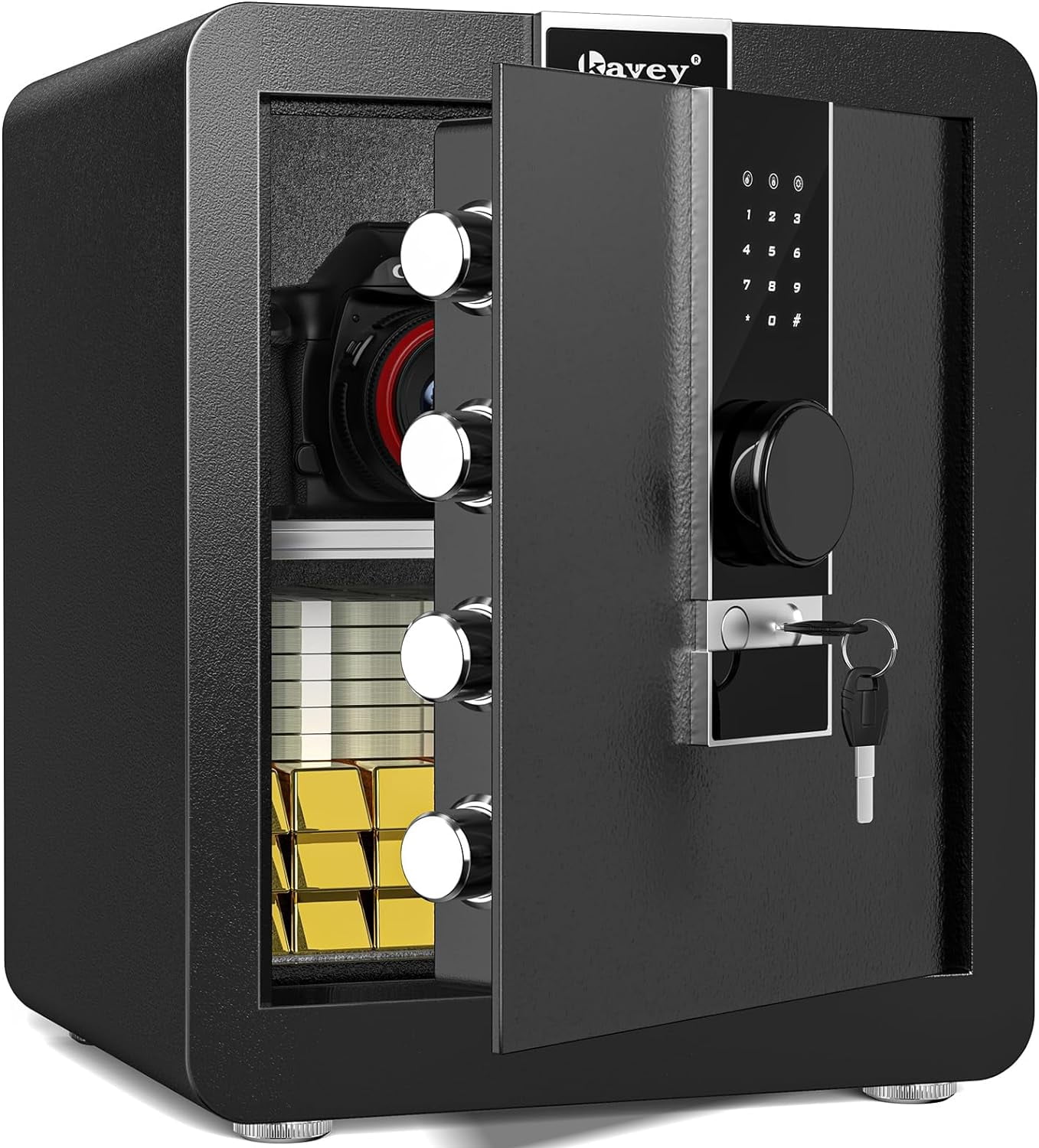 Kavey 2.0 Cub Safe Box, Home Safe with Hidden Compartment and Dual ...