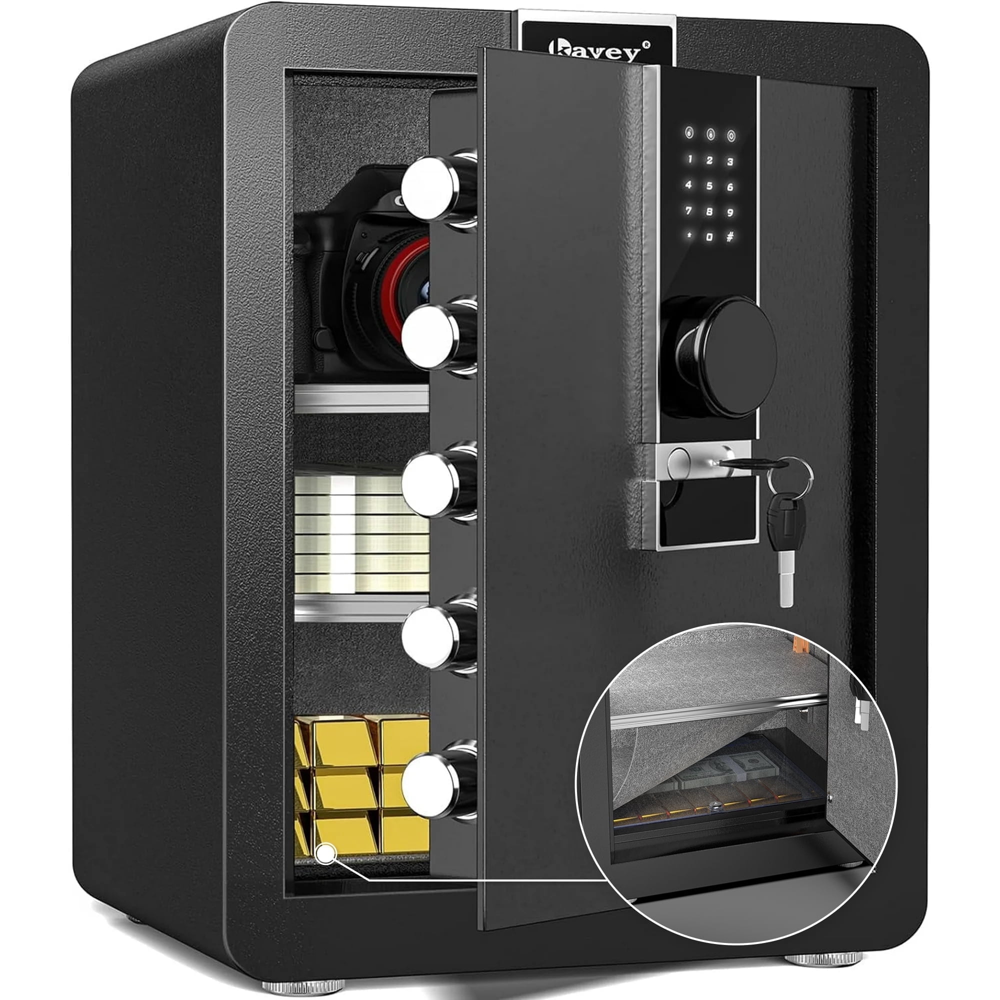 kavey 2.6 Cub Safe, Large Fireproof Safe Box, LCD Touch Screen, Hidden ...