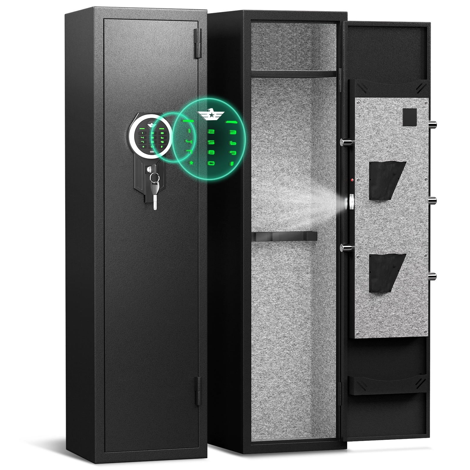 Kavey [2024 NEW] 1-2 Gun Safe, Digital Keypad Large Long Gun Safe for ...