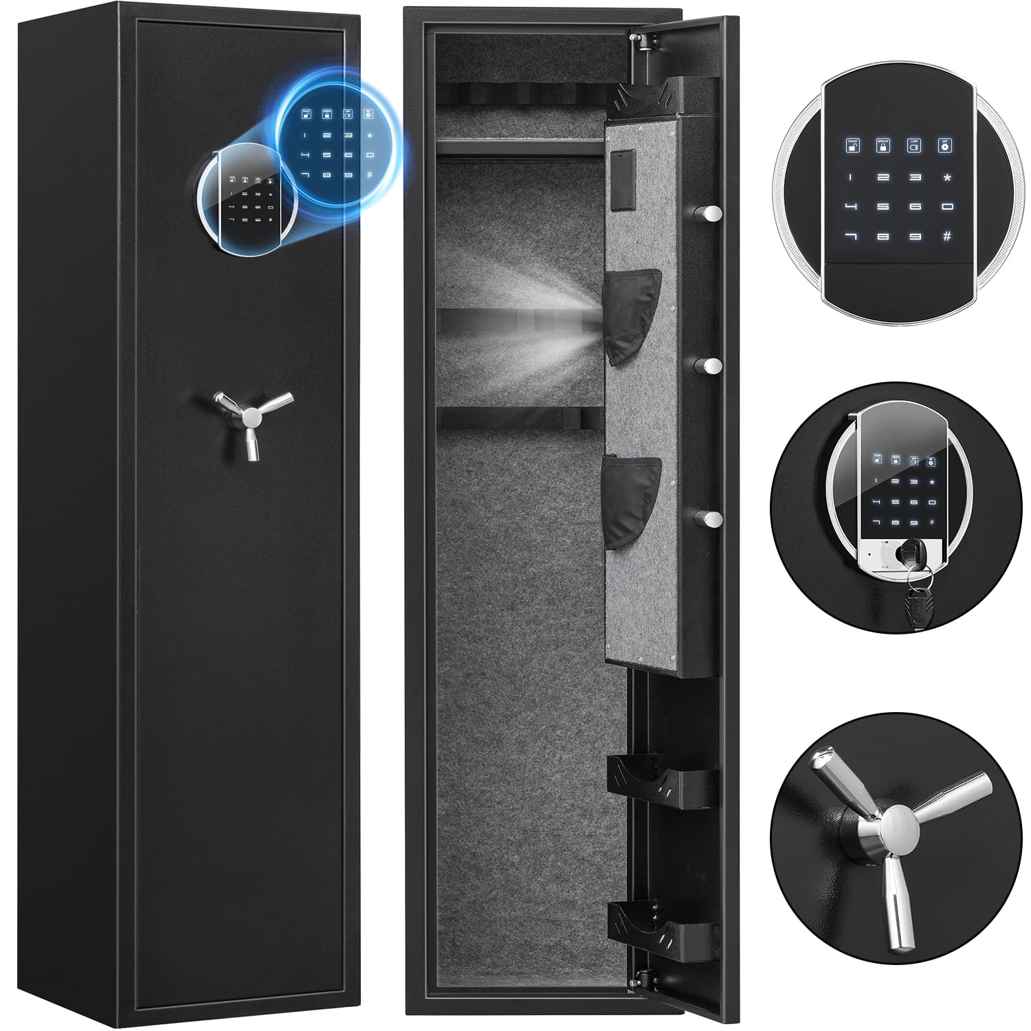 Kavey [2024 NEW] 1-2 Gun Safe, Digital Keypad Large Long Gun Safe for ...