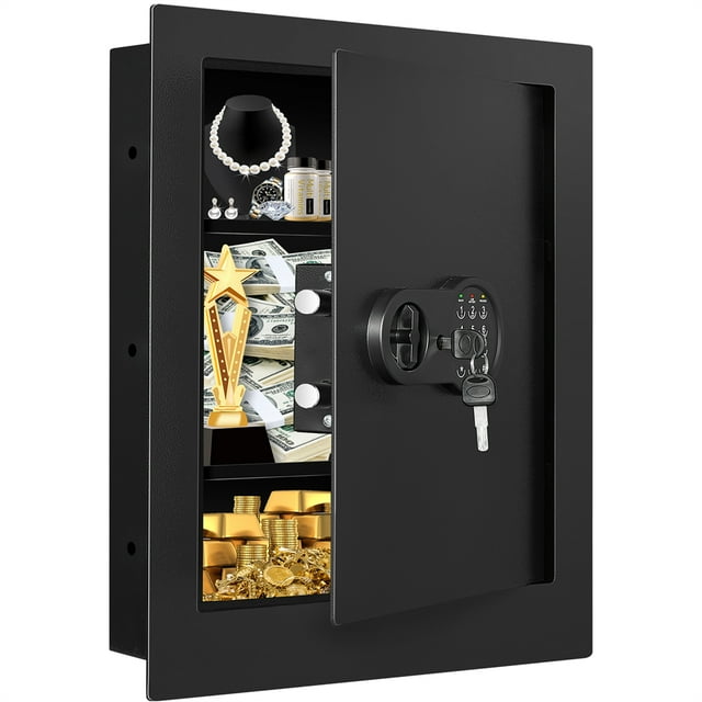"Kavey 22"" Fireproof Wall Safe, Studs 16"" Centers, Electronic, 2 ...