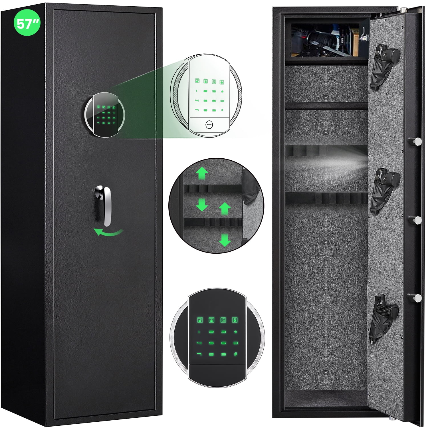 Kavey 5-6 Long Gun Safe, Quick Access Digital Gun Safe, Gun Storage ...