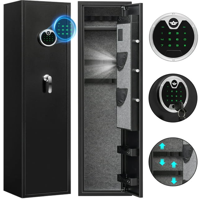 Kavey Digital Gun Safe, Digital Quick Access 3-5 Gun Rifle Safe, Gun ...