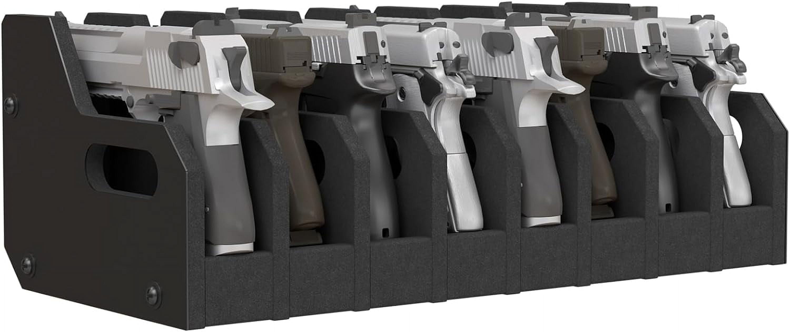 Kavey 8-Slot Indoor Gun Rack for Pistol Storage, Soft Foam Handgun ...