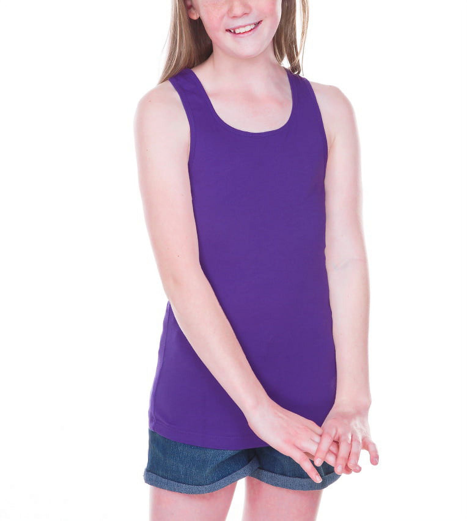 Girls 7-16 Sheer Jersey Scoop Neck Tank Grape S - Walmart.com