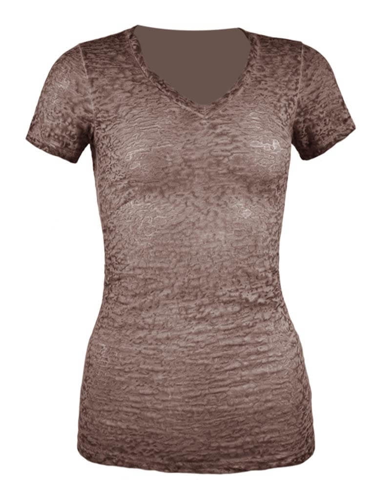 Kavio JBW0110 Junior BurnOut Vintage Wash Twisted V Neck Short Sleeve ...