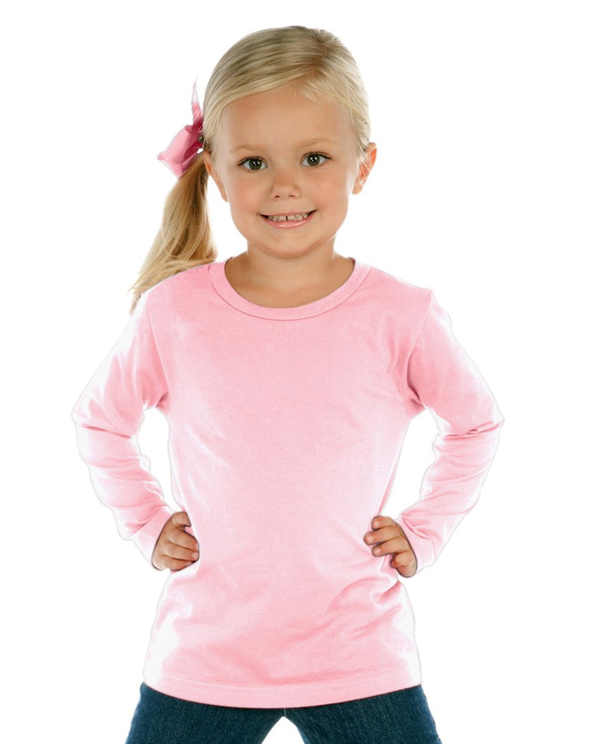 Kavio Toddlers Long Sleeve Crew Neck Shirt TJC0456 - Baby Pink - 4T ...