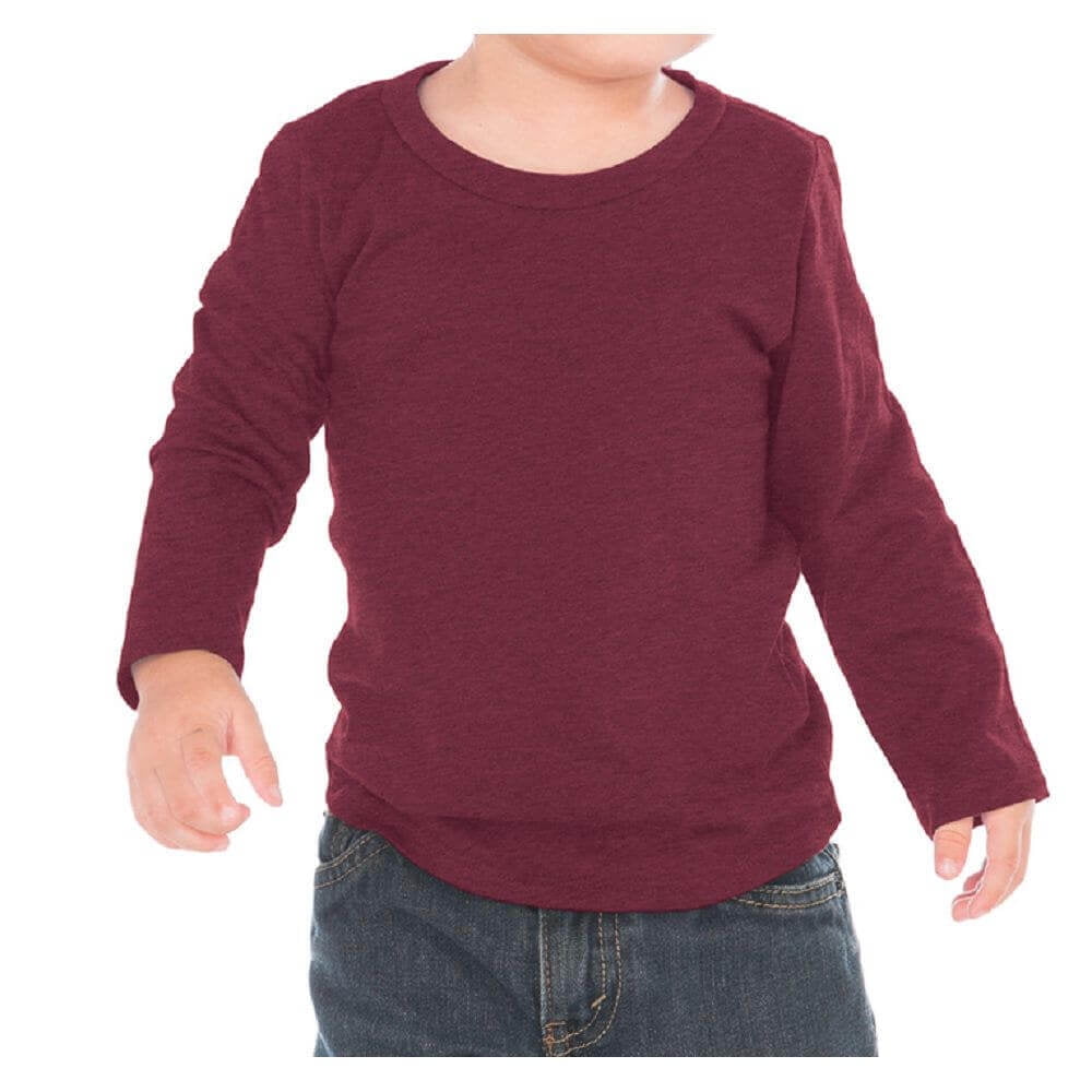 Kavio! Unisex Infants Baby Crew Neck Long Sleeve T-Shirts Heather WINE ...