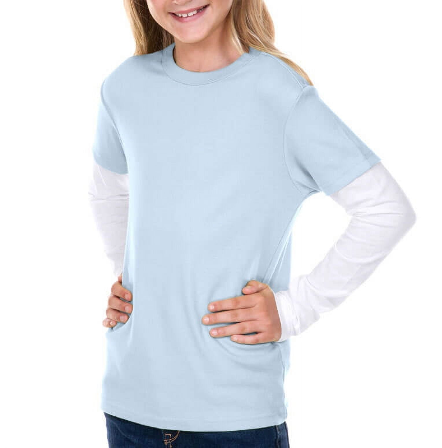 Kavio! Youth Two-fer Long Sleeve Top Blue/White XL - Walmart.com