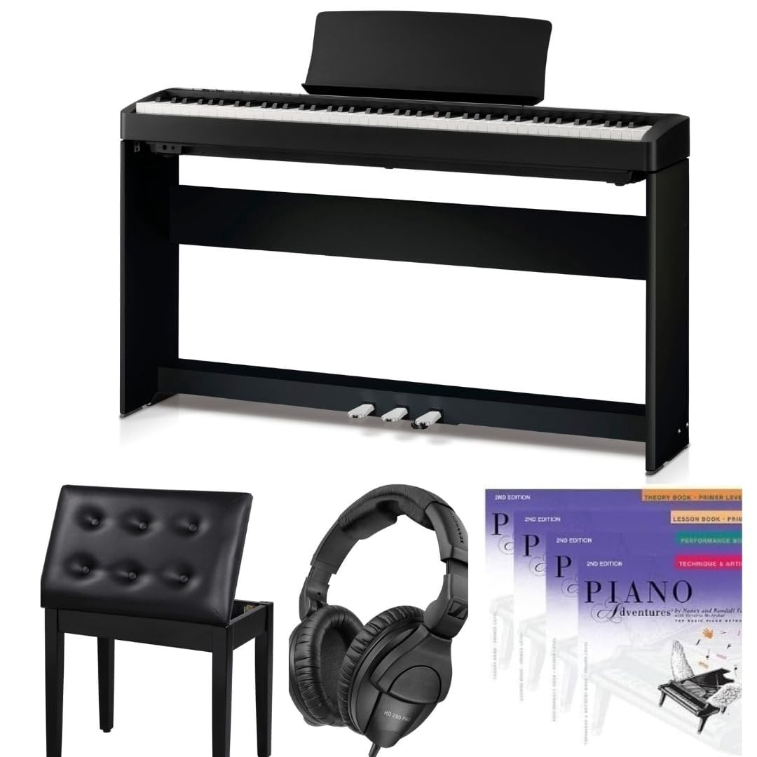Kawai ES120 88-key Digital Piano with Speakers - Black Bundle With HML ...