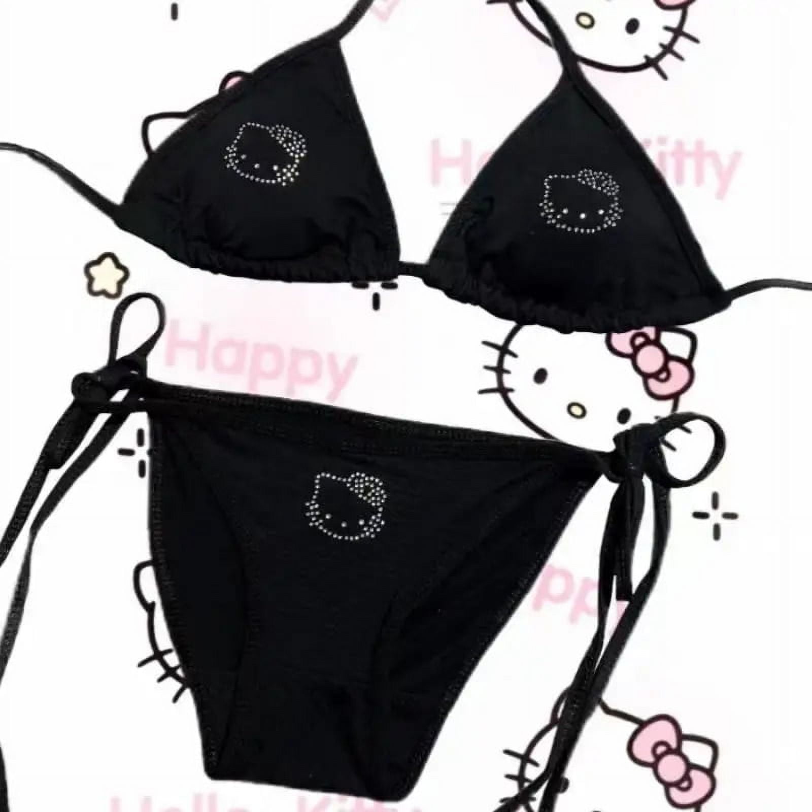 Kawai Hello Kitty Bikini Y2k Cartoon Sanrio Kitty Cat Hottie Girls