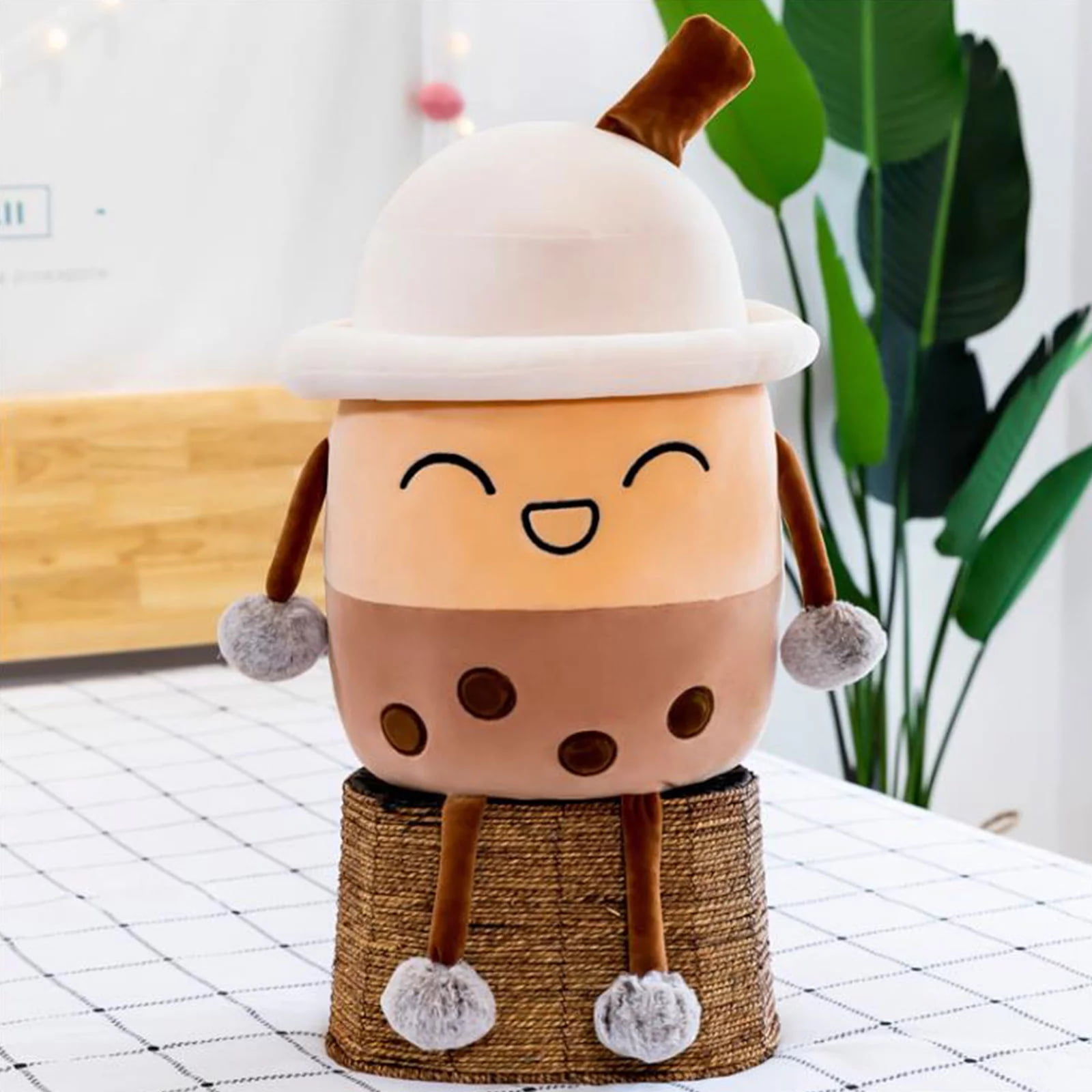 Kawaii 7.8 Inch Boba Plush Kawaii Bubble Tea Plushie with Legs, Milk ...